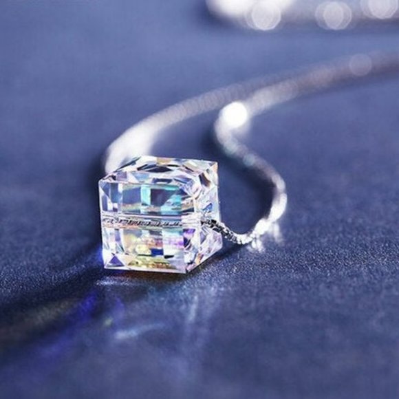 Jewelry | Aurora Sugar Cube Silver Plated Necklace | Poshmark